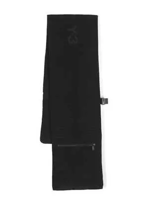 Y3 Logo-print Quilted Scarf - Black