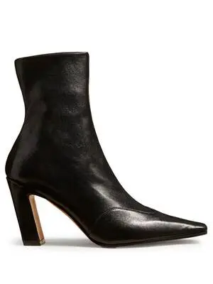 Khaite The Nevada Leather Ankle Boots - Black