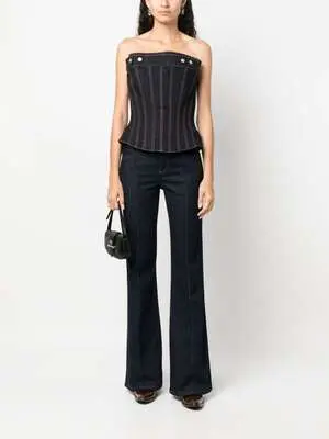 Alexander McQueen Denim Bustier Top