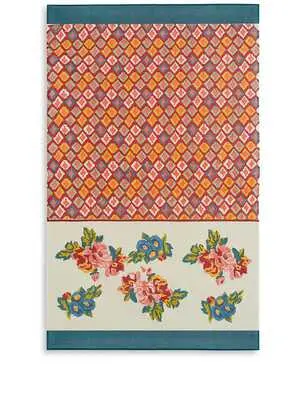 LISA CORTI Lisa Bouquet Graphic-print Beach Towel - Blue