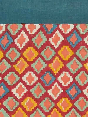 LISA CORTI Lisa Bouquet Graphic-print Beach Towel - Blue