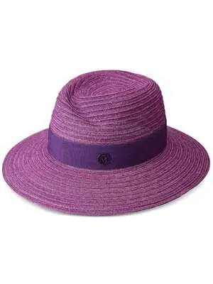 MAISON MICHEL Virginie Straw Fedora - Purple