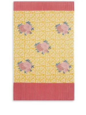 LISA CORTI Arabesque Corolla Floral-print Beach Towel - Yellow