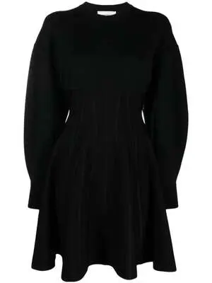 Alexander McQueen Wool-blend Flared Minidress