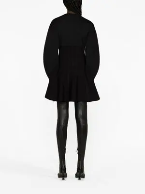 Alexander McQueen Wool-blend Flared Minidress