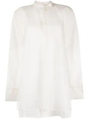 RÓHE Button-up Band-collar Blouse