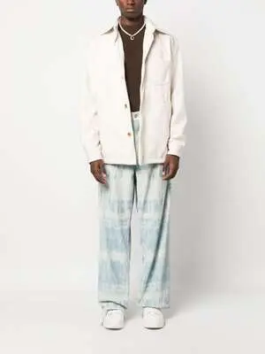 Gcds Logo-embroidered Overshirt - White