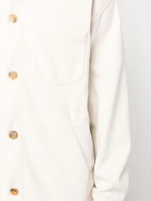 Gcds Logo-embroidered Overshirt - White