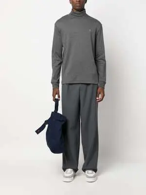 Polo Ralph Lauren Logo-embroidered Roll-neck Jumper - Grey