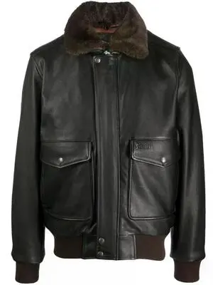 SCHOTT Spread-collar Leather Jacket