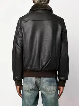 SCHOTT Spread-collar Leather Jacket