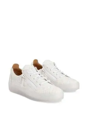 GIUSEPPE ZANOTTI Frankie Embossed Leather Sneakers - White