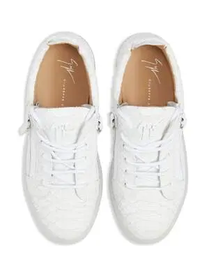 GIUSEPPE ZANOTTI Frankie Embossed Leather Sneakers - White