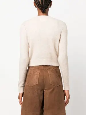 MARANT ETOILE Amenita Cropped Cardigan - Neutrals