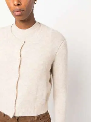 MARANT ETOILE Amenita Cropped Cardigan - Neutrals