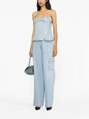 DION LEE Strapless Denim Top