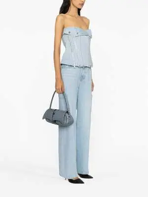 DION LEE Strapless Denim Top