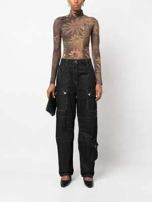 MAISON MARGIELA High Neck Floral Print Bodysuit