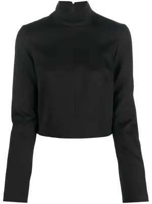 MAISON MARGIELA Cropped High Neck Blouse