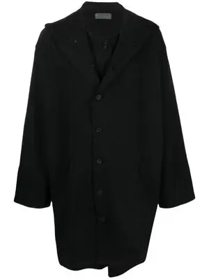 Yohji Yamamoto Single-breasted Hooded Coat