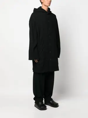 Yohji Yamamoto Single-breasted Hooded Coat