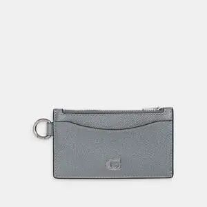 COACH Zip Card Case Grey Blue