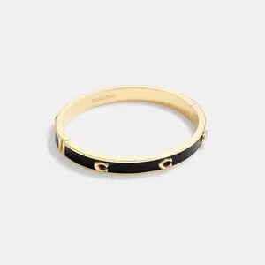 Coach Pegged Signature Hinged Bangle - Gold/black