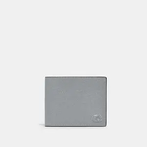 COACH 3-In-1 Wallet With Signature Canvas Interior Grey Blue