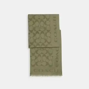 COACH Signature Stole - Olive