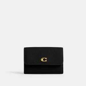 COACH® Essential Mini Trifold Wallet Brass/black