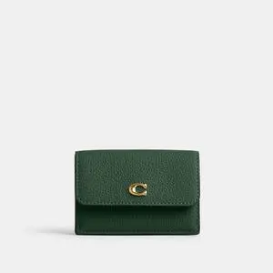COACH® Essential Mini Trifold Wallet Brass/hunter Green