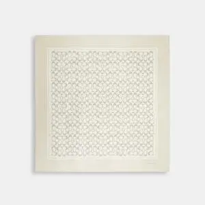 COACH Textured Signature Print Silk Square Scarf Steam