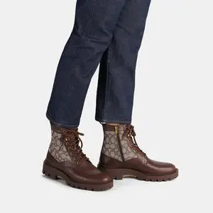 COACH Citysole Lace Up Boot In Signature Jacquard