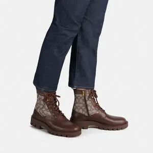 COACH Citysole Lace Up Boot In Signature Jacquard