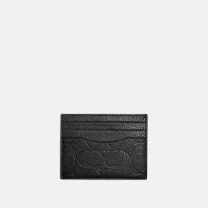 COACH Card Case In Signature Leather - Black
