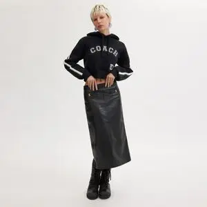 COACH® Heritage C Long Leather Skirt
