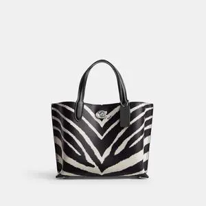 COACH Willow Tote 24 With Zebra Print