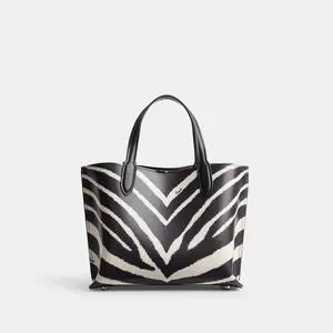 COACH Willow Tote 24 With Zebra Print