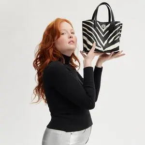 COACH Willow Tote 24 With Zebra Print