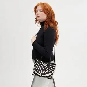 COACH Willow Tote 24 With Zebra Print