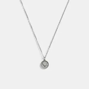 COACH Sterling Rexy Coin Pendant Necklace