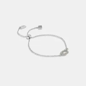 COACH Signature Pavé Slider Bracelet - Silver & Clear