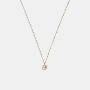 COACH® Signature Crystal Pearl Pendant Necklace - Gold