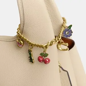 COACH Motif Chain Bag Charm - Brass/multi