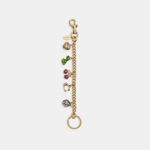 COACH Motif Chain Bag Charm - Brass/multi