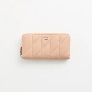 COACH Restored Accordion Zip Wallet With Pillow Quilting Silver/buff