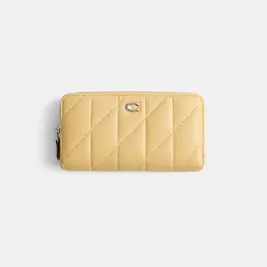 COACH Restored Accordion Zip Wallet With Pillow Quilting - Silver/hay
