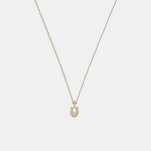 COACH Signature Pavé Pendant Necklace - Gold