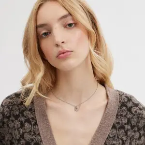 COACH Signature Pavé Crystal Pendant Necklace - Silver/clear