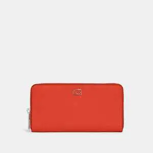 COACH Accordion Wallet With Signature Canvas Interior Sun Orange